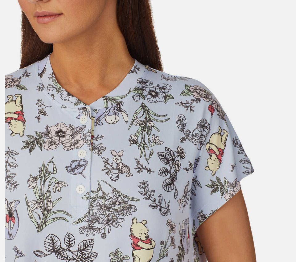Disney Winnie the Pooh Bear Nightgown Pajama Sleep Shirt Set Women ...