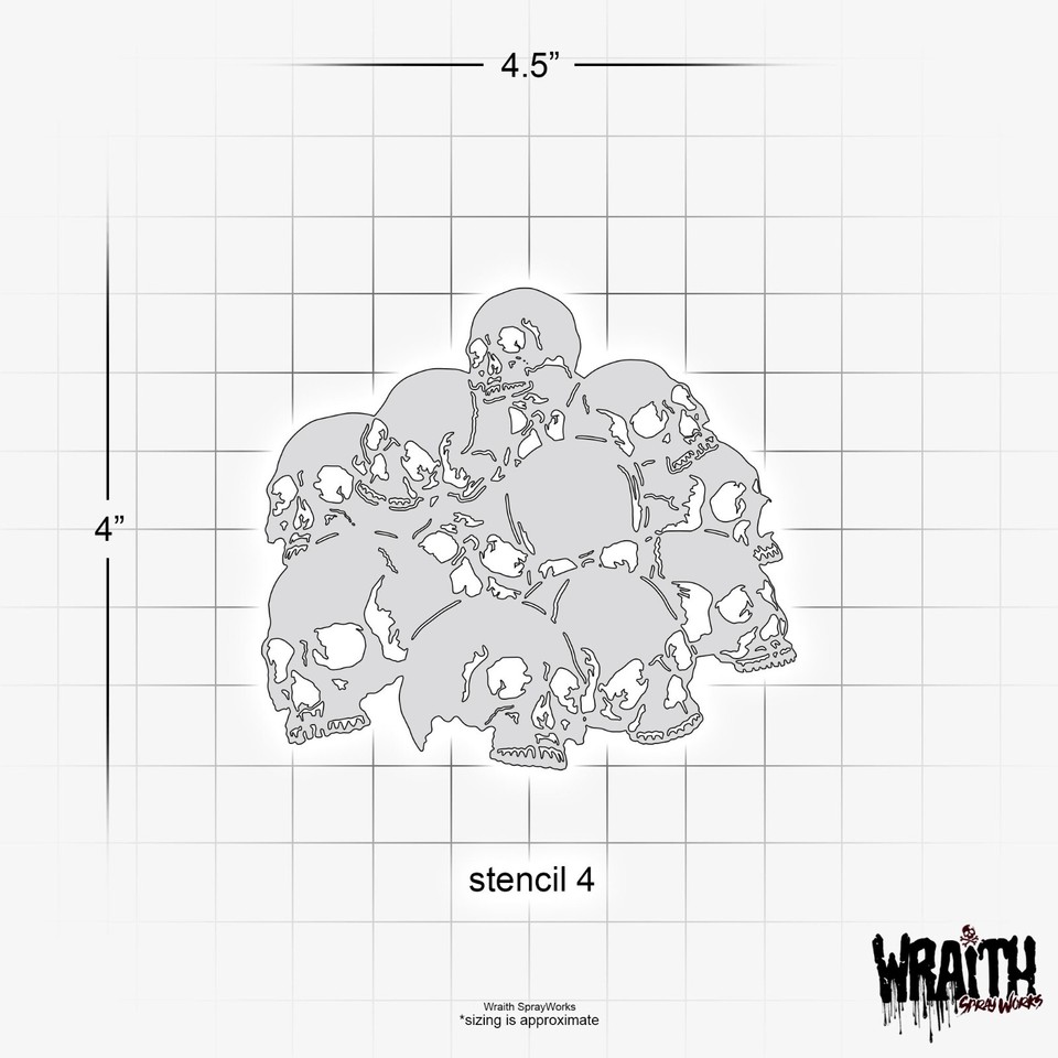 Skull Stack Mini Set #2 - Reusable Airbrush Stencil Template | eBay