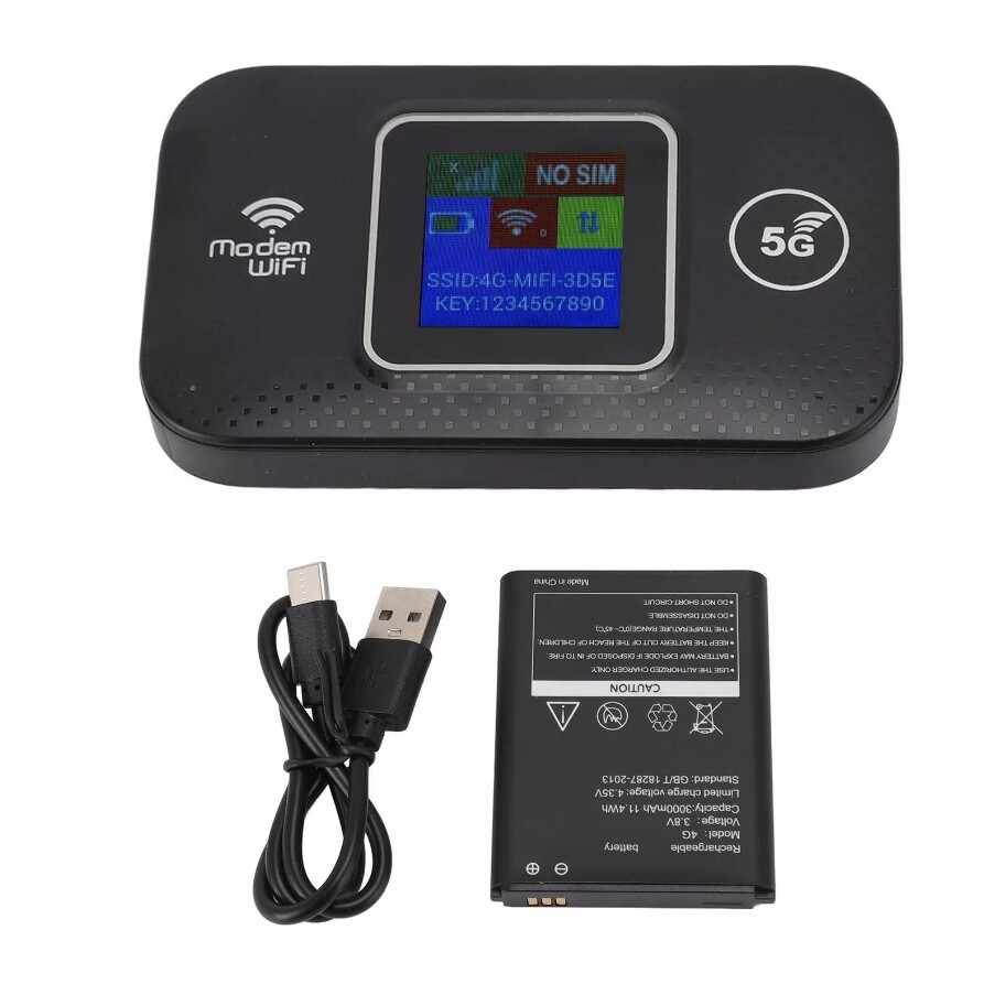 300Mbps 4G LTE LCD Portable WiFi Mobile Broadband Wireless Router MiFi ...