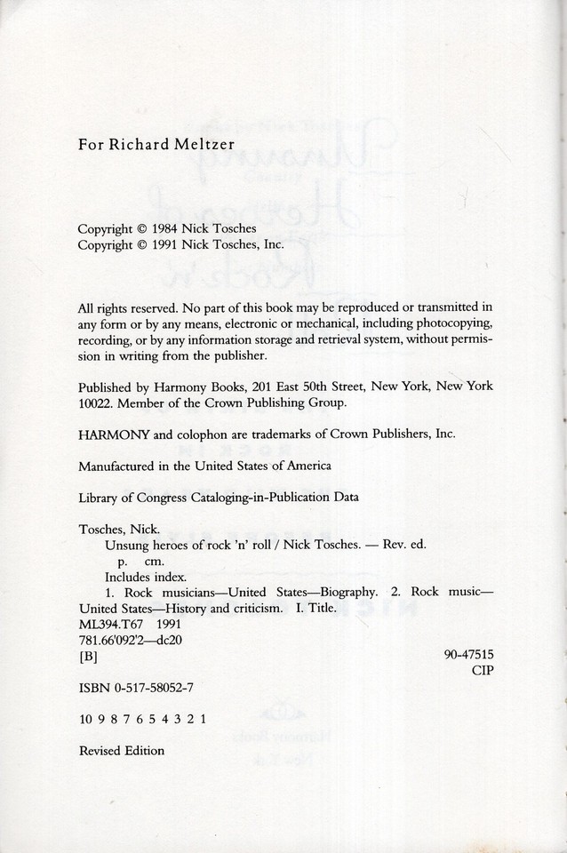 UNUNG HEROES OF ROCK 'N' ROLL THE BIRTH OF...BEFORE ELVIS PB NICK ...