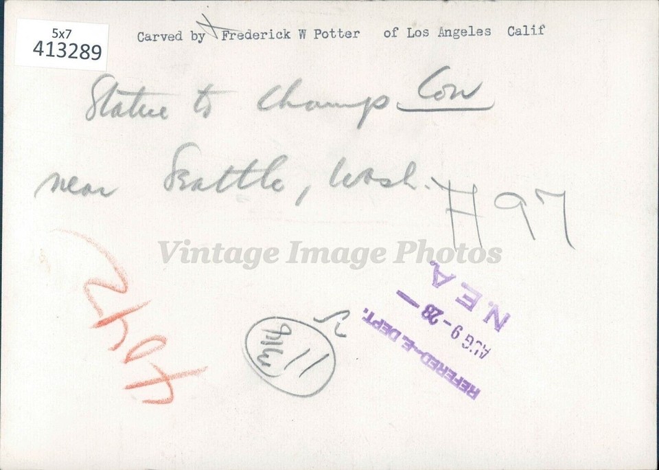 1928 Photo Frederick Potter Los Angeles CA Statue Champ Seattle WA ...