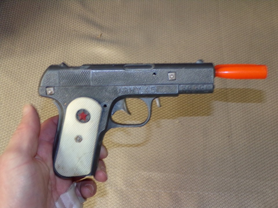 VINTAGE HUBLEY ARMY 45 CAP GUN - COLT 1911 - NICE WORKING CONDITION ...