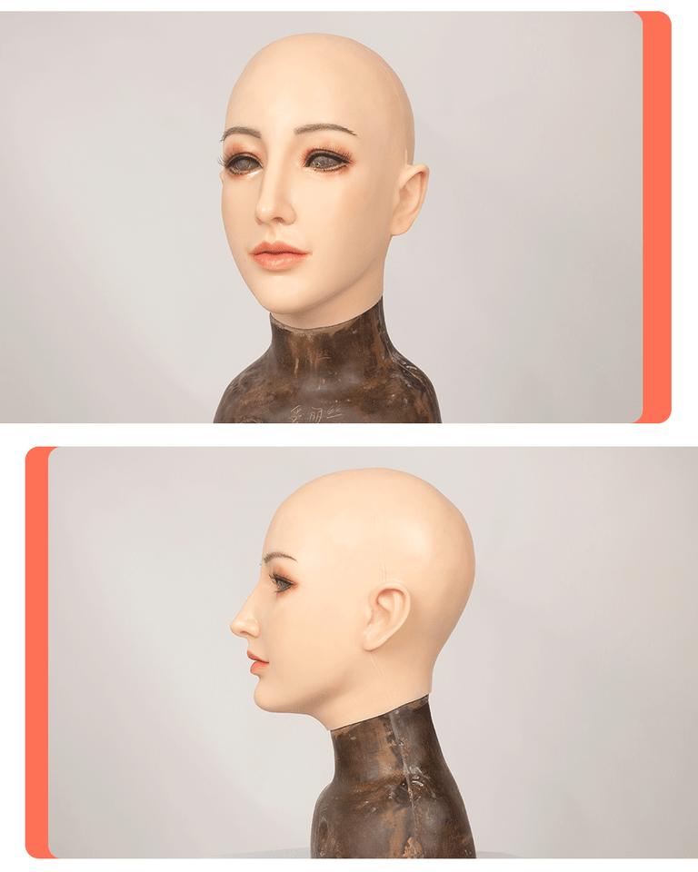Silicone Female Head Mask Realistic Crossdresser Face Mask For women ...