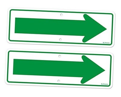 Left Right Arrow Signs, Enter Only Arrow Sign, 2 Pack 18 x 6 Green - 2 ...
