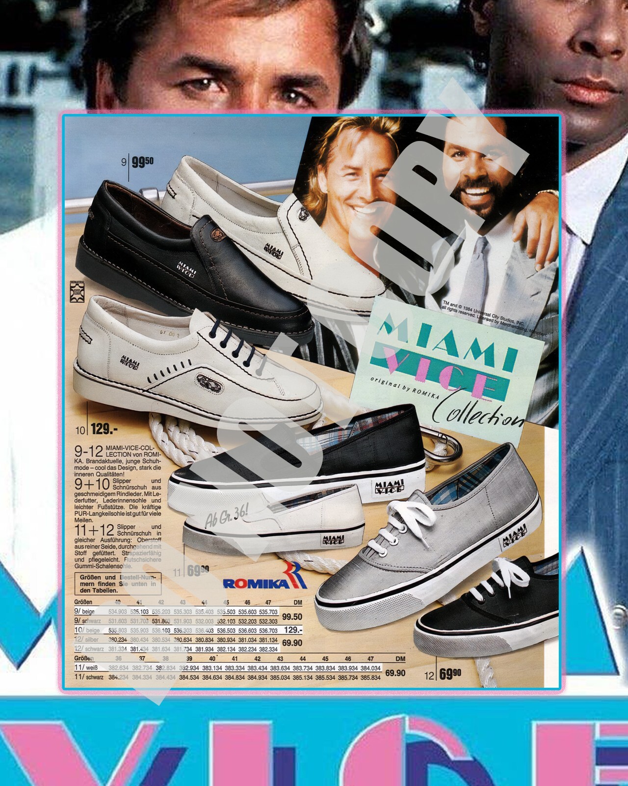 Miami Vice TV Show Johnson Thomas Collection Shoe Store Catalog Ad 8x10 ...