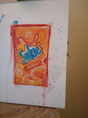 Sukie Orange Drink acrylic And Oil pastel Drawing On Heavy Paper. A4 ...