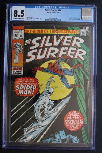 Silver Surfer #14 vs SPIDER-MAN Classic 1st Meeting and Battle 1970 CGC ...