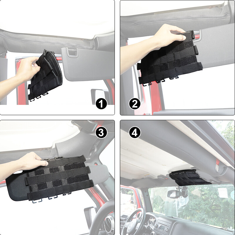 Sun Visor Mount Glass flashlight Organizer Storage Bag Accessories ...