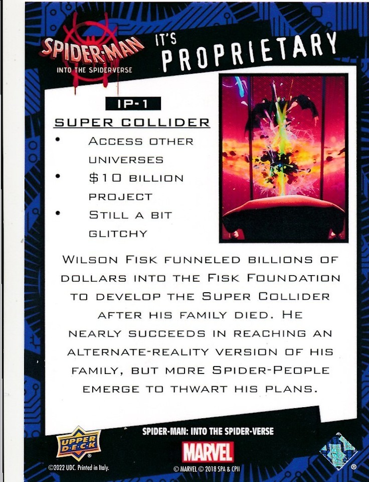 IP-1 SUPER COLLIDER 2022 Spider-Man Into the Spider-Verse IT'S ...