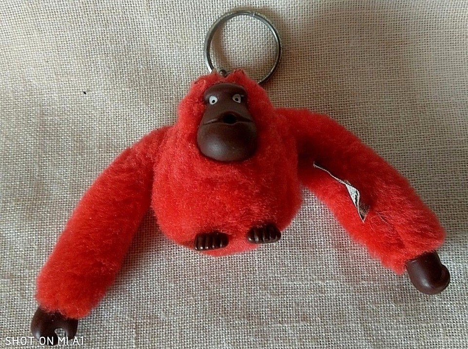 Kipling Bag Charm Thumb Sucking Monkey / Gorilla Key Chain Red | eBay