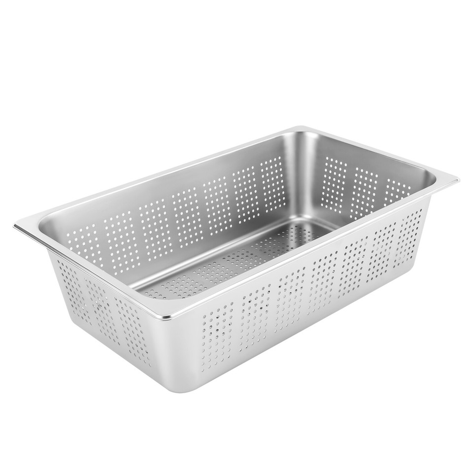 2PCS Full Size Perforated Stainless Steel Steam Table Food Pan 6" Deep ...