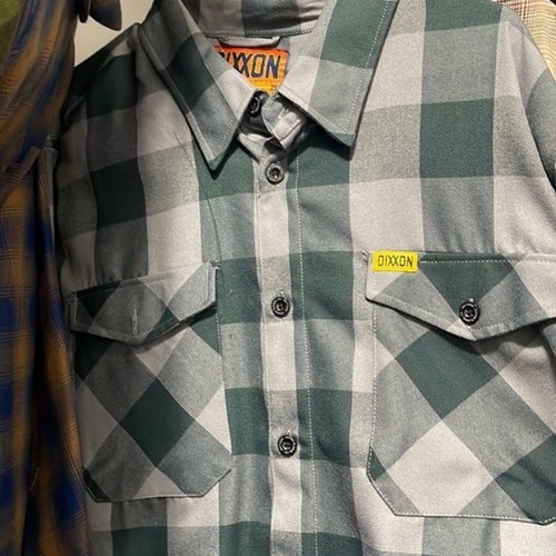 Dixxon Beeline Green Gray Check Flannel Shirt Mens Size Large | eBay