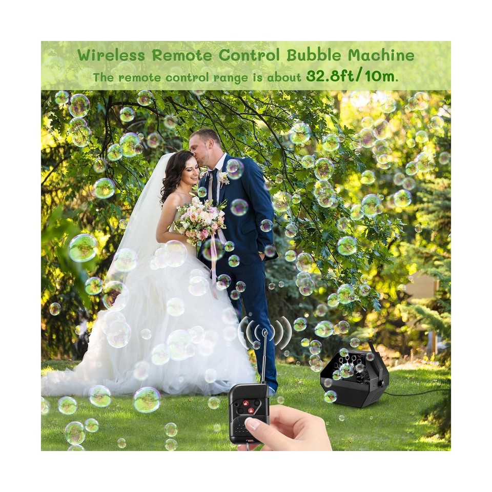 Theefun Bubble Machine: Remote Control 750ML Metal Bubble Blower Ma ...