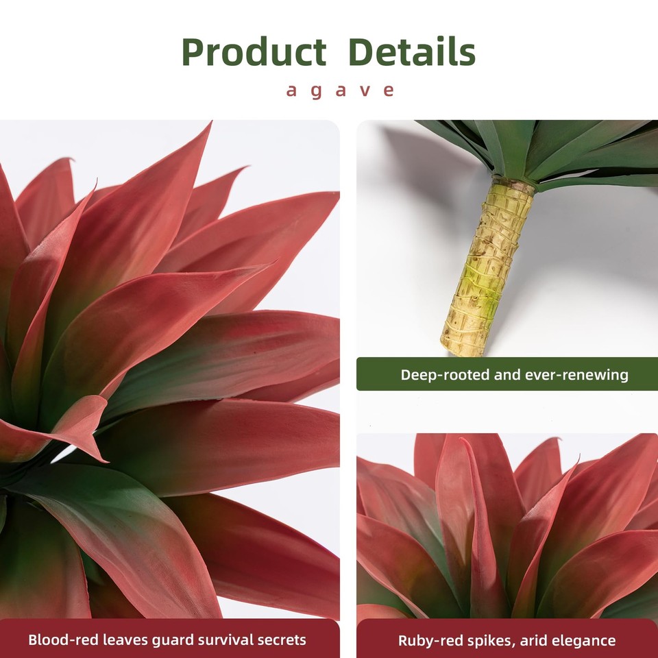 Artificial Agave Faux Agave Fake Greenery Outdoor Artificial Plants ...