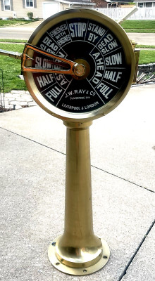 ANTIQUE J.W. RAY & CO. NAUTICAL SHIP ENGINE ROOM BRASS TELEGRAPH - 44 ...