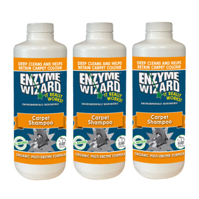 3x Enzyme Wizard Carpet/Rug Synthetics Fabric Shampoo Surface Stain ...