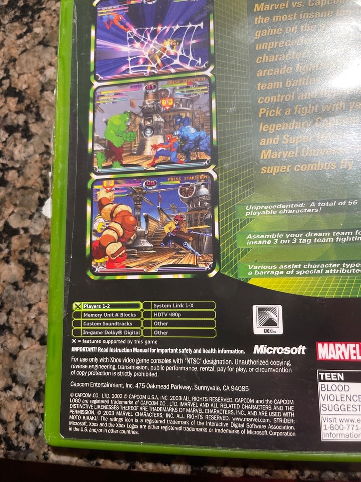 Marvel Vs Capcom 2 Xbox Game 2003 ULTRA RARE | eBay