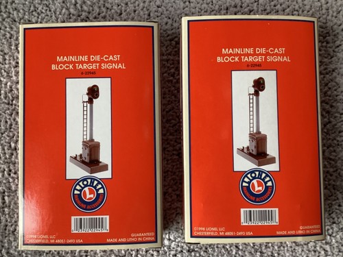 LIONEL O # 6-22945 MAINLINE DIE-CAST BLOCK TARGET SIGNAL (2 items) MIB ...