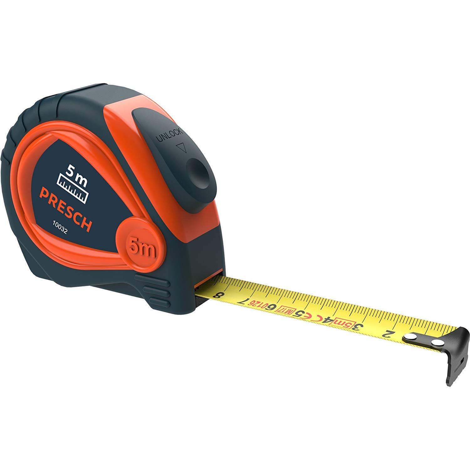 PRESCH Bandmaß 3m, 5m oder 10m | Rollmaßband Messband Maßband robust m ...