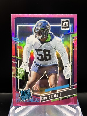 Derick Hall 2023 Panini Donruss #388 Optic Preview Pink Rated Rookie ...