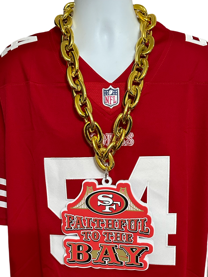 San Francisco 49ers Big Chain "FAITHFULL TO THE BAY" Logo Necklace RED ...