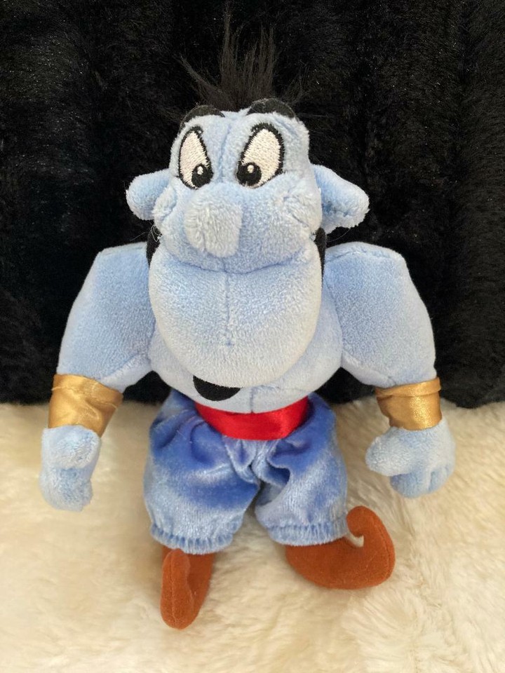 Disney Aladdin Genie Plush 7" Blue Gold Red Stuffed Toy Movie Fluffy ...