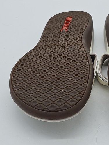 Vionic Flip Flop Sandals Women's 7 White Patent Leather Rubber Sole EUC ...