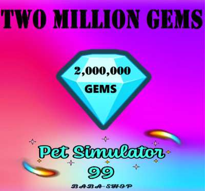 TWO Million Gems - 2M Diamonds - 2,000,000 gems - Pet Simulator 99 ...