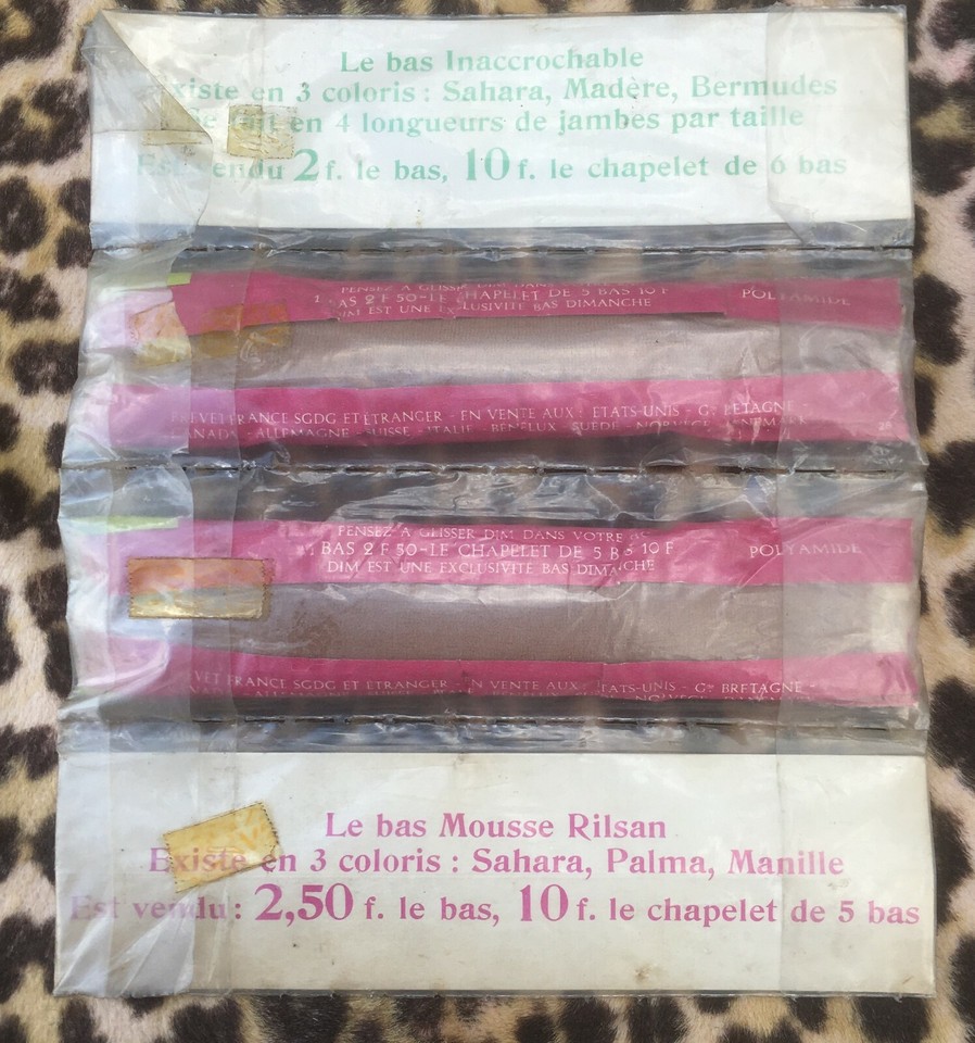 DIM FRENCH 1960s SHEER STRETCH NYLON STOCKINGS~1 SEAMLESS PAIR~UNUSED ...