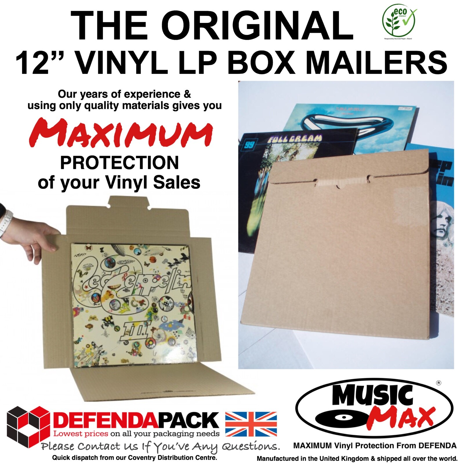 25 STRONG RECORD MAILERS 12" LP VINYL ALBUM BOXES SHIPPING PACKAGING ...