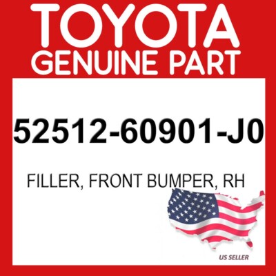 Toyota Genuine 52512-60901-J0 Filler Front Bumper RH OEM 5251260901J0 ...