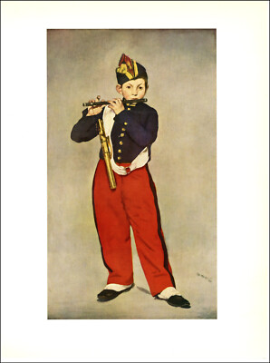 1961 Vintage Print Edouard Manet The Fifer 1866 Fine Art Boy Uniform ...