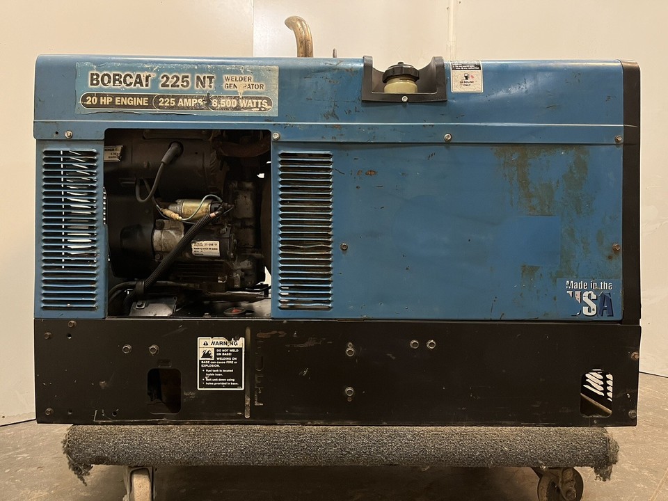 Miller Bobcat 225 NT Welder Generator 20 HP Engine 225 Amps 8500 Watts ...