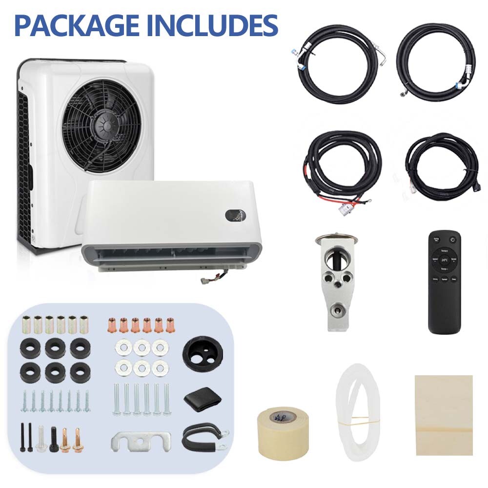 12V Electric Air Conditioner Universal Split A/C Kit For Semi Trucks RV ...