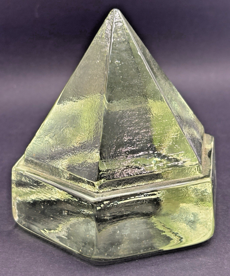 Vintage Green Art Glass Ship Deck Prism Light Hexagonal Pyramid 4.5 ...