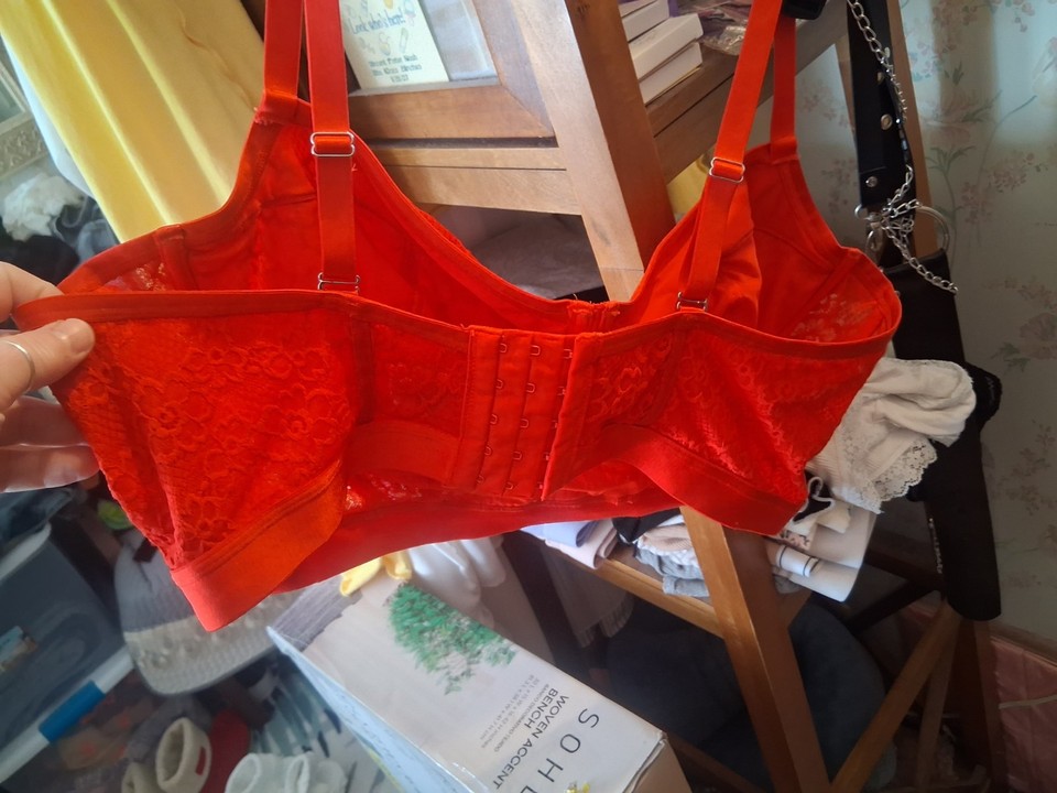 Worn Once Parade Womens 3XL Red Lace Bralette Bra With Adjustable ...