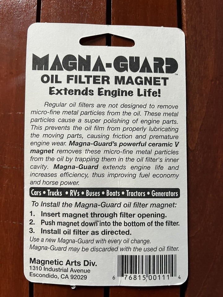 MAGNA-GUARD Oil Filter Magnet METAL PARTICLE TRAP - NEW! | eBay
