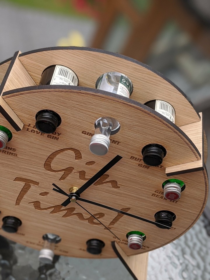 Gin Time Clock - Gin Bottle Holder Design | eBay UK