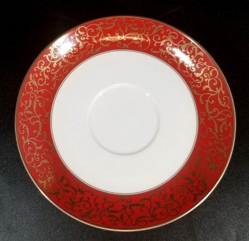 Mikasa Parchment Red Fine China Set of 4 Rimmed Saucers | eBay