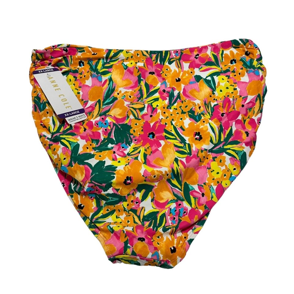 Anne Cole Womens Size XXL Sunshine Floral High-Waist Bikini Swim Bottom ...