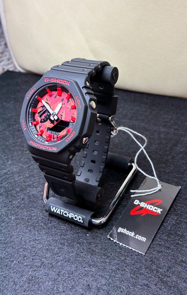 Casio G-Shock GA2100 CasiOak Red Mod – Custom Dial, Bezel & Hour ...