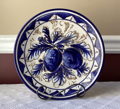 Vintage Ceramic Pottery Decorative Wall Plate, Blue Fruit-design, 11 ...