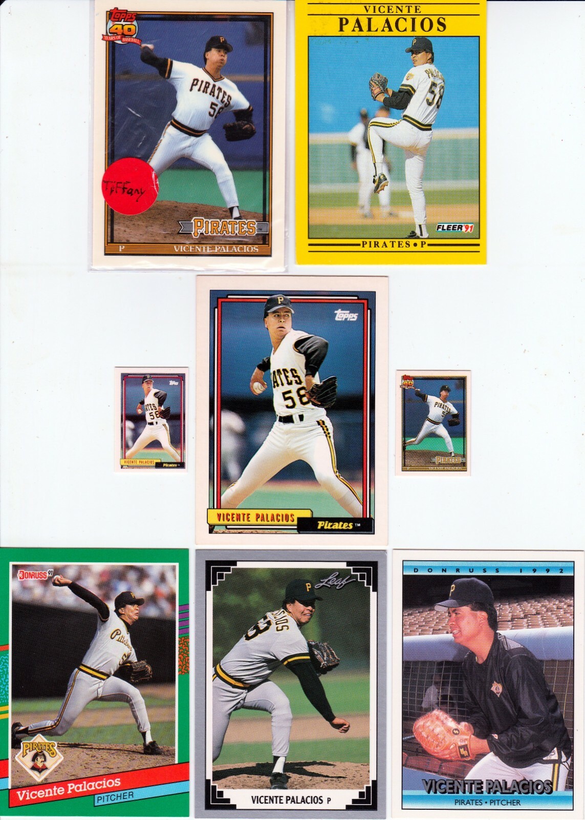 20 + VICENTE PALACIOS different card lot 4 RC 1988 - 1994 Pirates ...