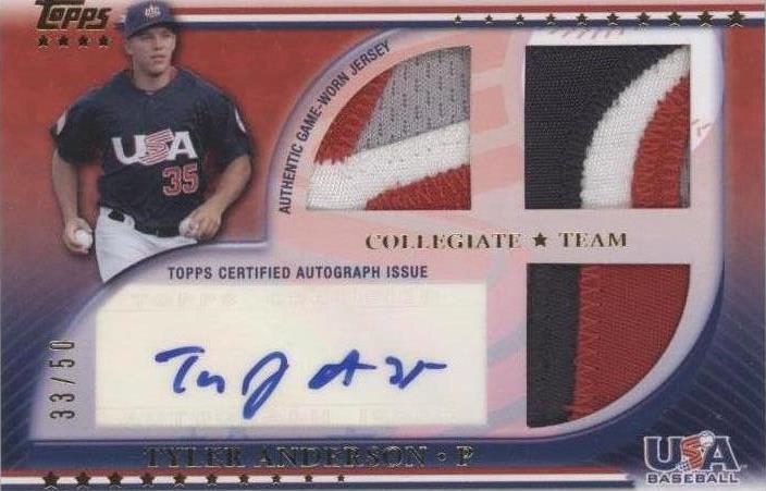 2010 Topps USA Baseball Team - Autograph Relics Tyler Anderson #USAAR ...