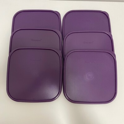 6 NEW Tupperware Modular Mates Square Purple Seal Replacement MM Cover ...