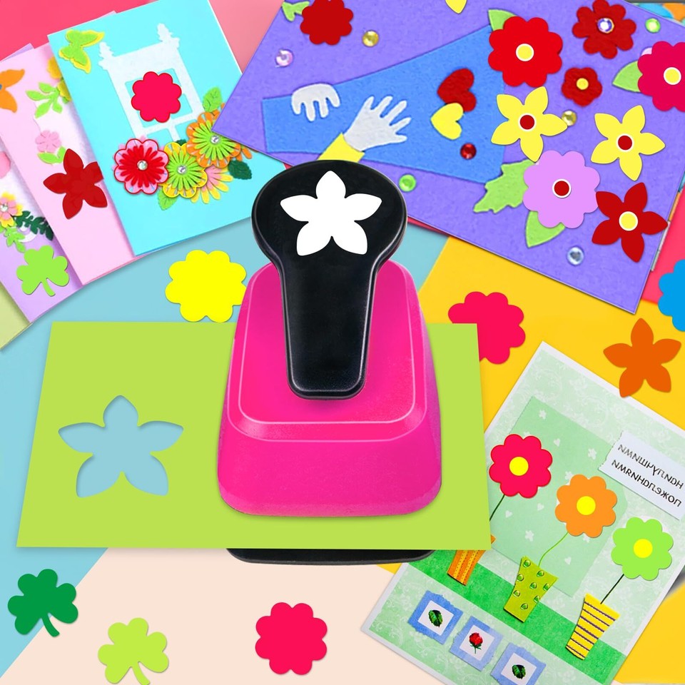 Flower Hole Punch 1 inch Flower Puncher Paper Punches Craft Punches Set ...