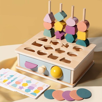 Wooden Shape Matching Box With Color Recognition For Early Education ...