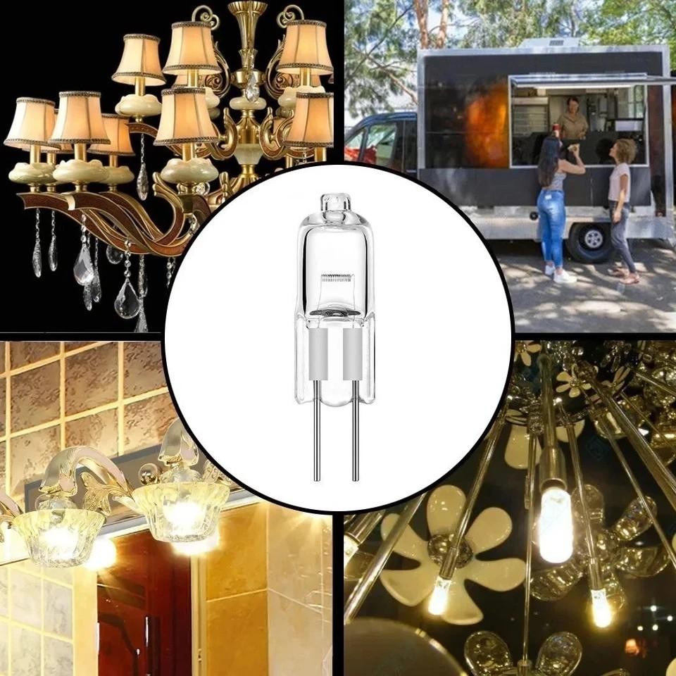 10pcs G4 Halogen Light Bulbs 10w 20w 12v 2 Pin Two Prong with Prongs ...