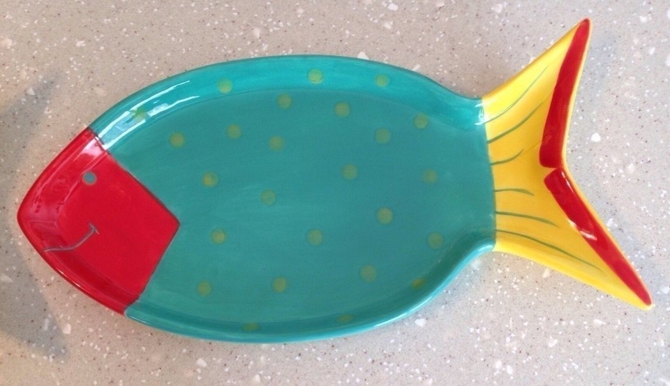 Set 5 New w/Tags Fish Shaped Ceramic Plates-Foreside Home & Garden | eBay
