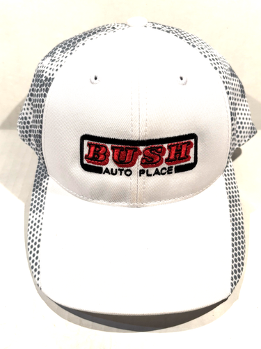 Bush Auto Place Baseball Cap Hat Camo White Gray Adjustable Back Sport ...